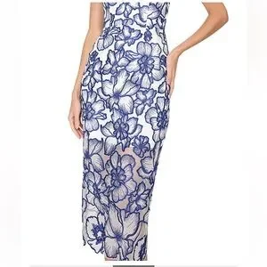 Milly | Dresses | Milly Kait Floral Garden Embroidered Strapless Dress ...